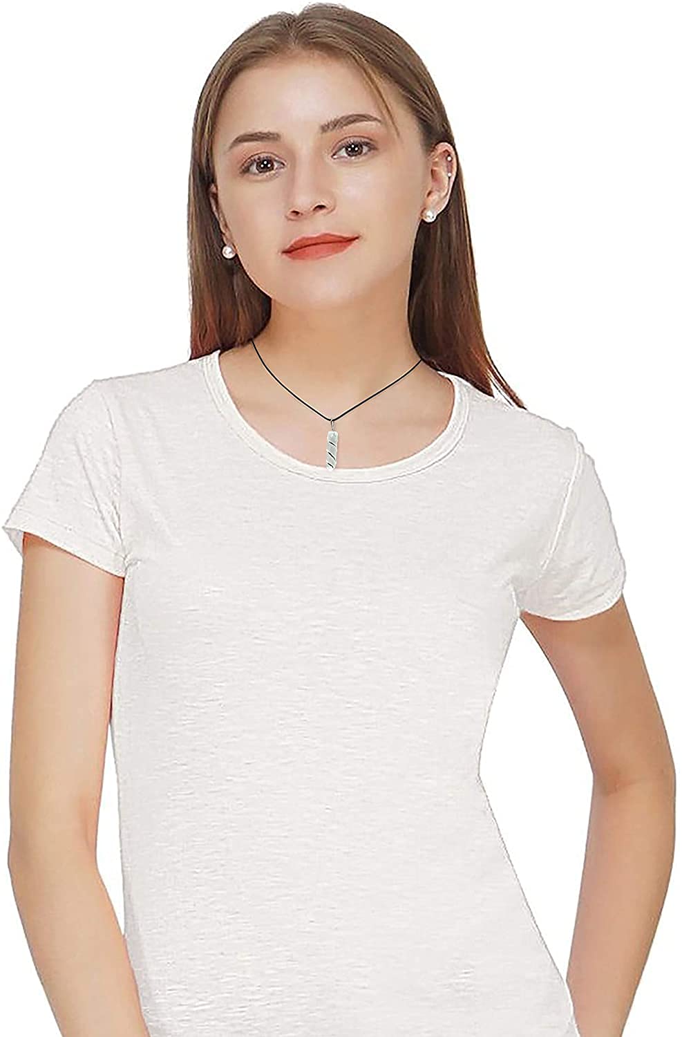 Arts Of India Raw Selenite Crystal Pendant Necklace (Bullet, Round)