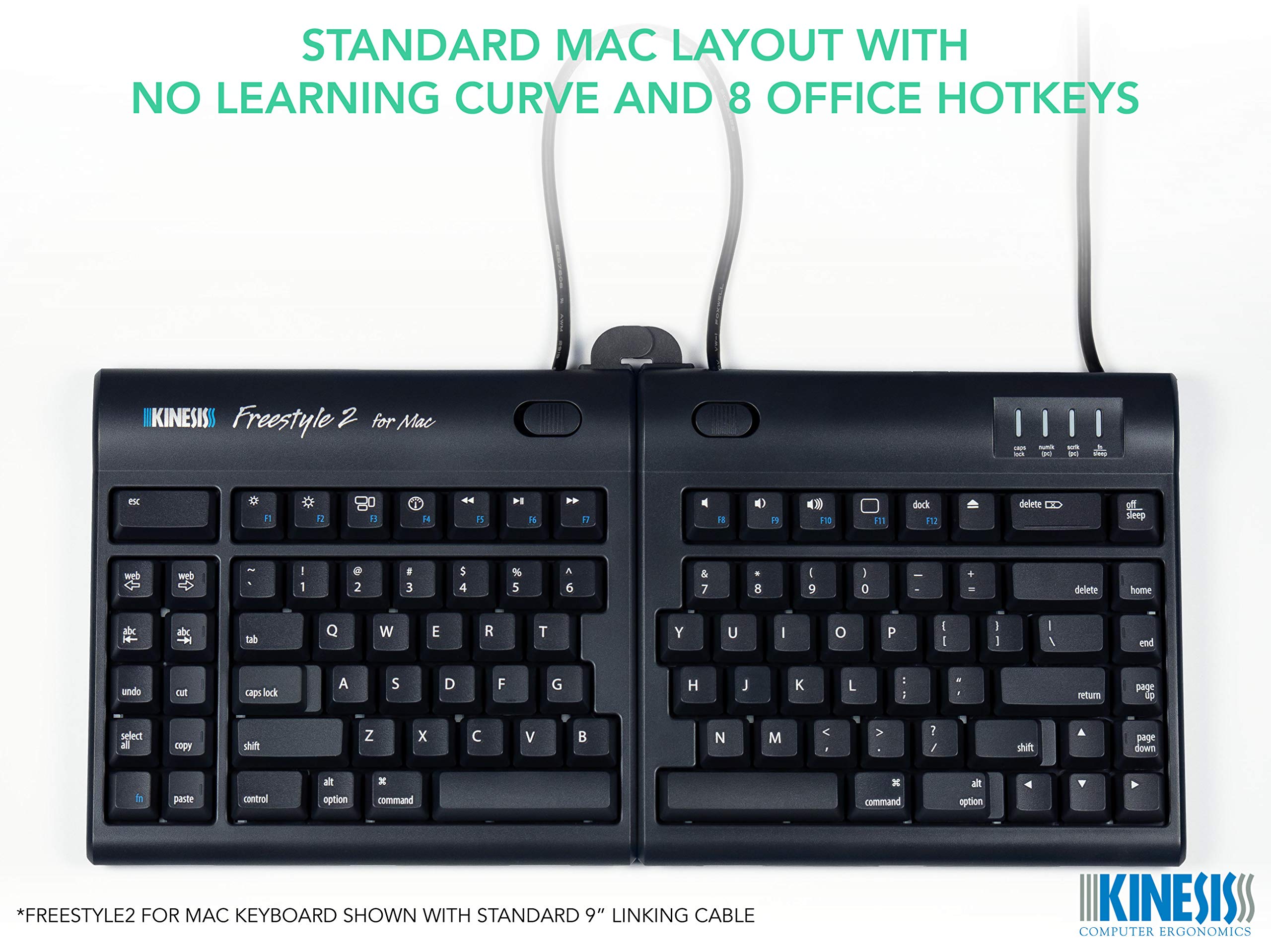 KINESIS Freestyle2 USB Keyboard for Mac (9" Standard Separation), Black