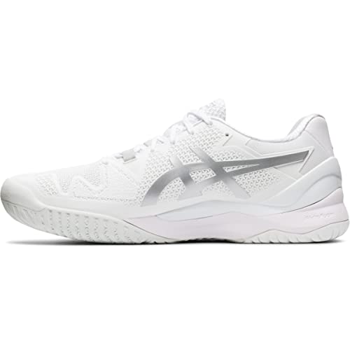 ASICS Men's Gel-Resolution 8 Tennis Shoes, 10.5, White/Pure Silver