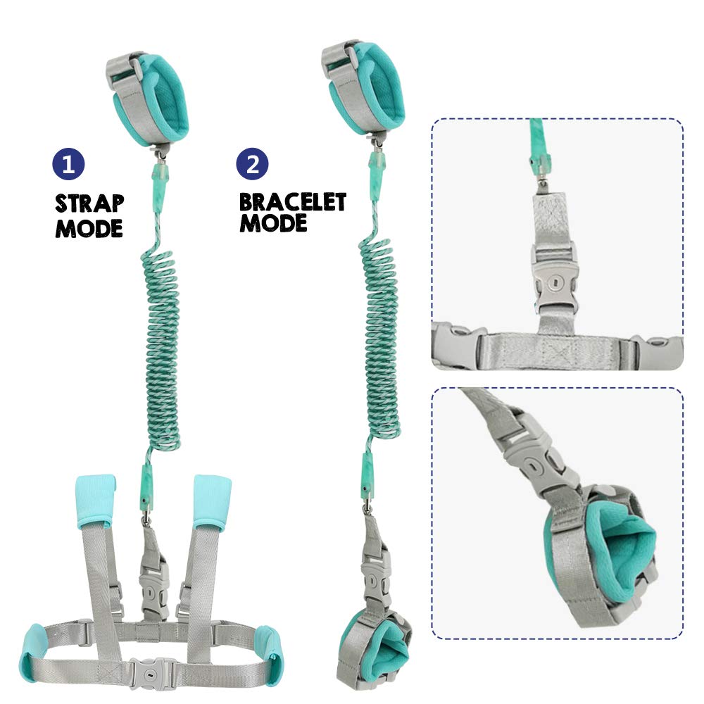 Child Walking Leash for Toddlers & Kids | 98Inch Lengthen Child Safety Walking Leash -Green
