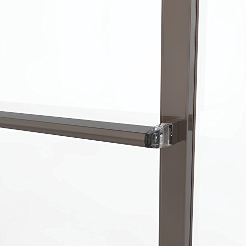 Basco Deluxe Framed Sliding Shower Door, Fits 45-47 inch opening, Obscure Glass, Oil Rubbed Bronze Finish