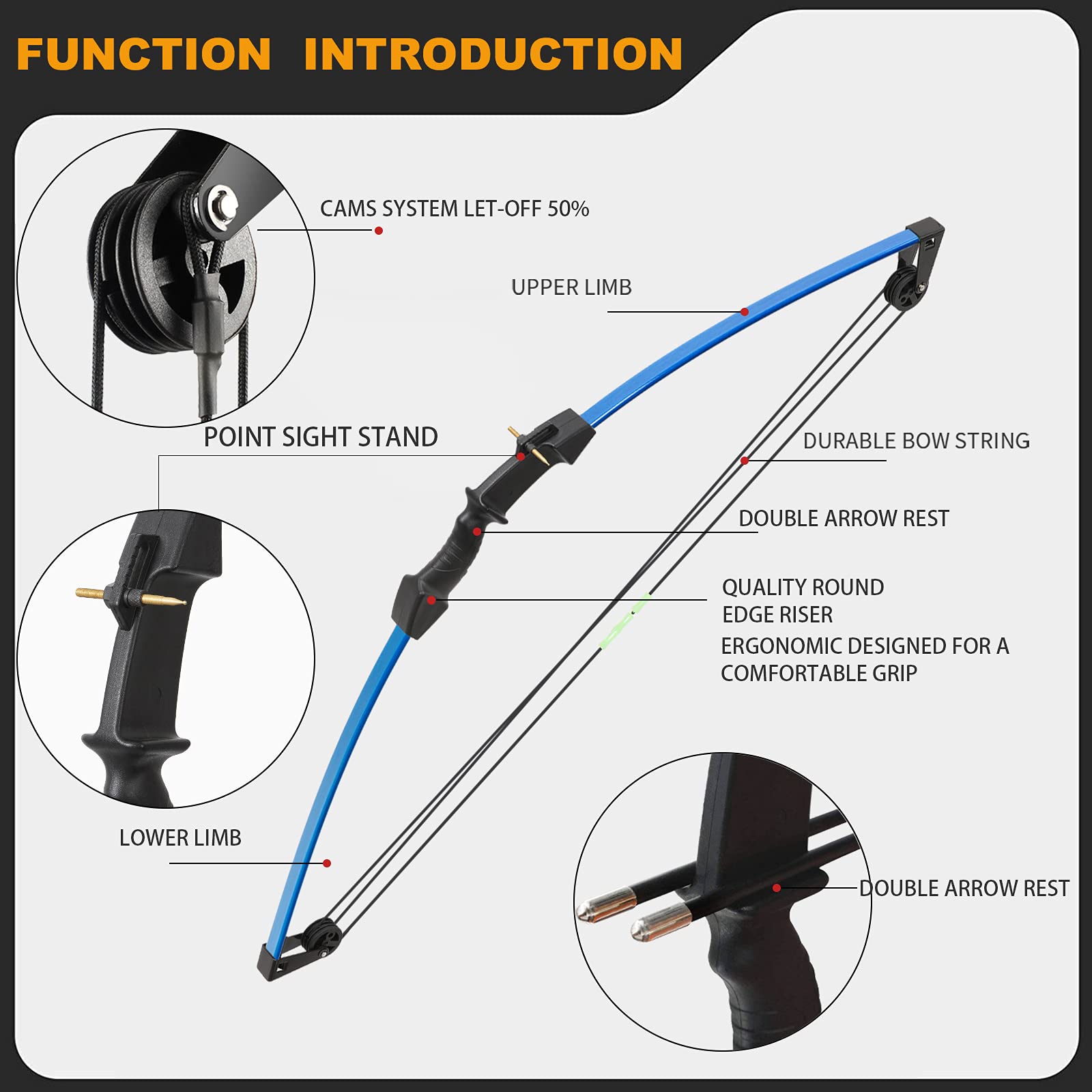 ASDW Archery Kids Bow Set Compound Youth Gift Bow Sports Hunting Set Outdoor Practice Target Kids Bow Right and Left Hand Bow Set Birthday Gift Bow