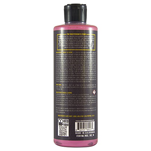 MASTERSON'S CAR CARE MCC_102_16 Wash & Shine Shampoo - Premium Car Wash Soap - Works With Foam Cannons, Foam Guns, Bucket Washes, and Power Washers (16 oz)