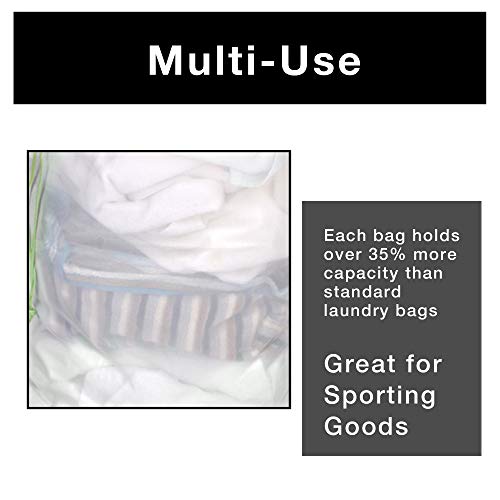 Smart Design Heavy-Duty Laundry Bag – Holds Up to 3 Loads, Jumbo – Laundry Hamper with Handle & Push-Lock Drawstring for Easy Organization and Storage – Laundry Basket Made with Breathable Mesh