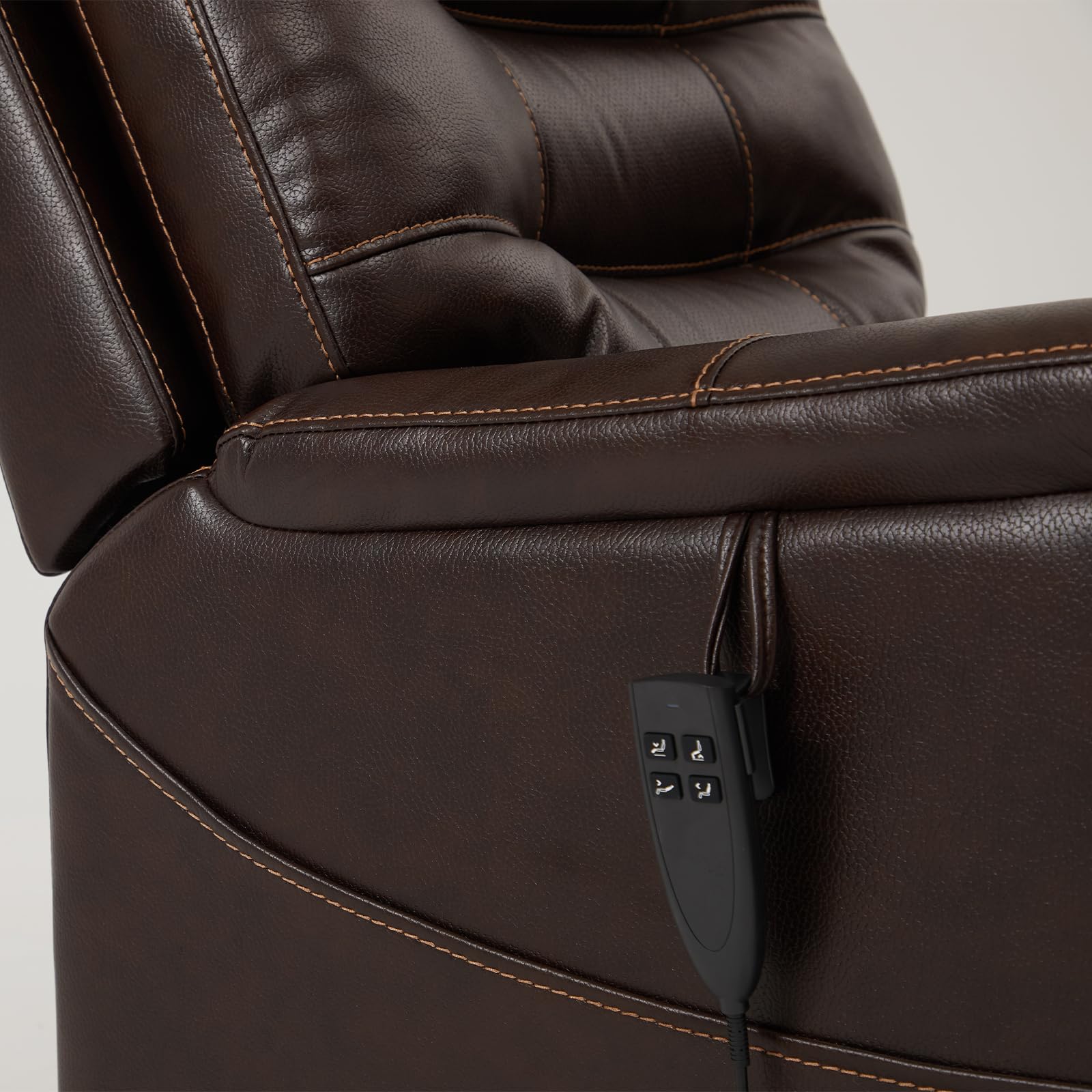ASIMIL Large Power Lift Chairs Recliners for Elderly Dual OKIN Motor Infinite Position Ergonomics Sofa Lays Flat Chair,Hidden Cup Holder(Faux Leather,Brown