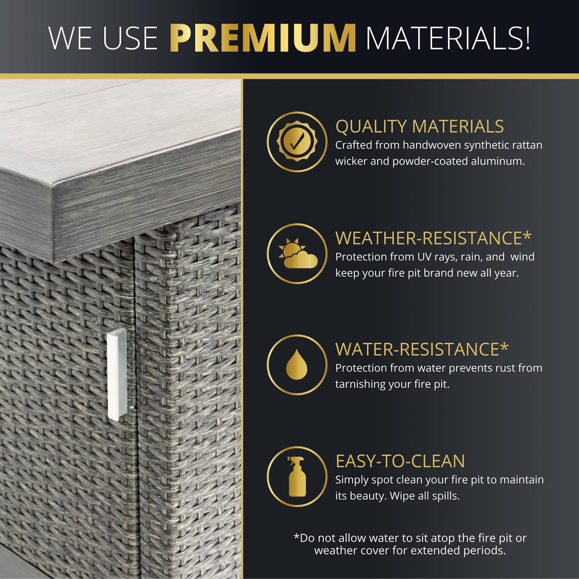 Kinger Home Novi 5-Piece Outdoor Patio Furniture Set with 52-Inch Propane Fire Pit Table - CSA Certified, 50,000 BTU, Swivel Chairs, Aluminum Frame, Includes Fire Glass & Wind Guard