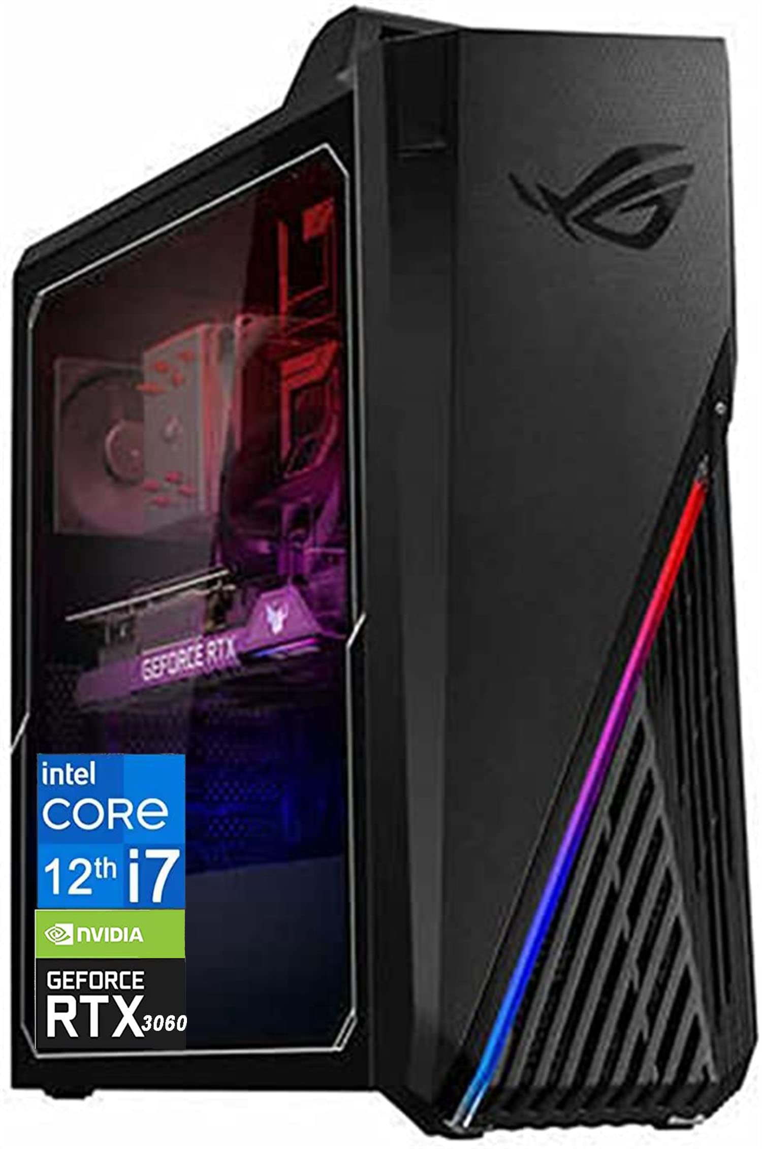 ASUS ROG Gaming Desktop 2023 Newest, 12th Gen Intel Core i7-12700F, 64GB DDR4 RAM, 2TB SSD, 1TB HDD, NVIDIA GeForce RTX 3060 Graphics, Wi-Fi6, Bluetooth, HDMI, Windows 11 Home, Bundle with Cefesfy