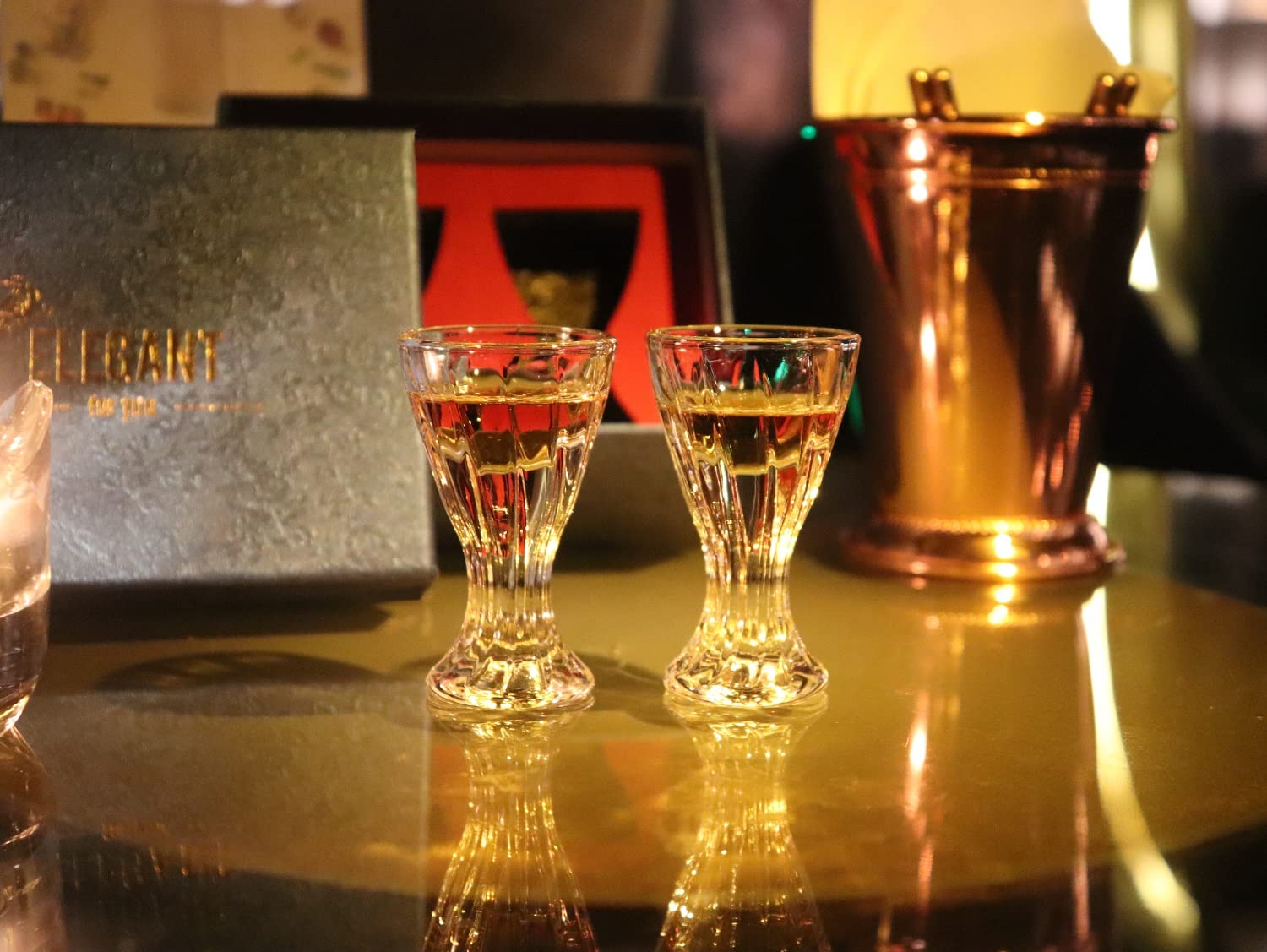 BothEarn Mini Shot Glass Set of 2-14 ml Cute Egg Cup with Stem - Gift Box for Tequila Vodka Soju Whiskey Maotai