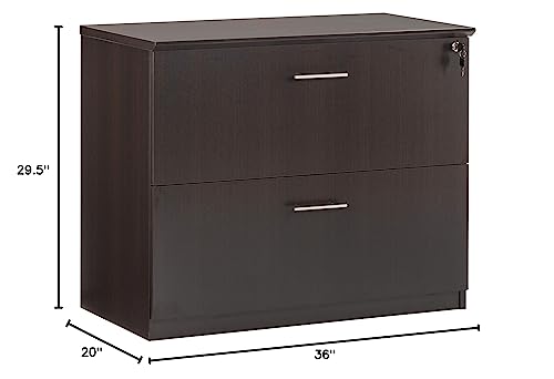 Mayline MVLFLDC Medina 2-Drawer Locking Lateral File Cabinet, Letter and/or Legal, Mocha Laminate