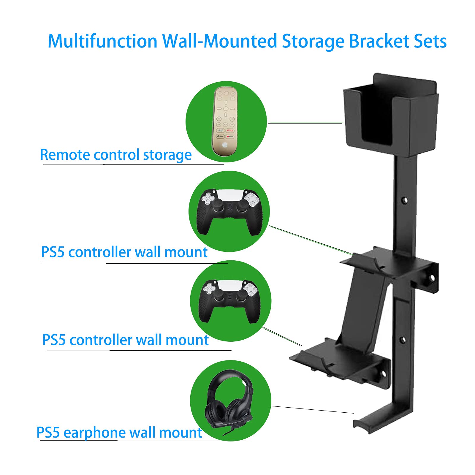 Bibolic PS5 Accessorys Kit - Bundle Accessories for Playstation 5, Controller Charger, Carrying Case, Silicone Case, Thumb Caps, Dust Plugs, Wall Mount Holder Set and More(21 in 1)