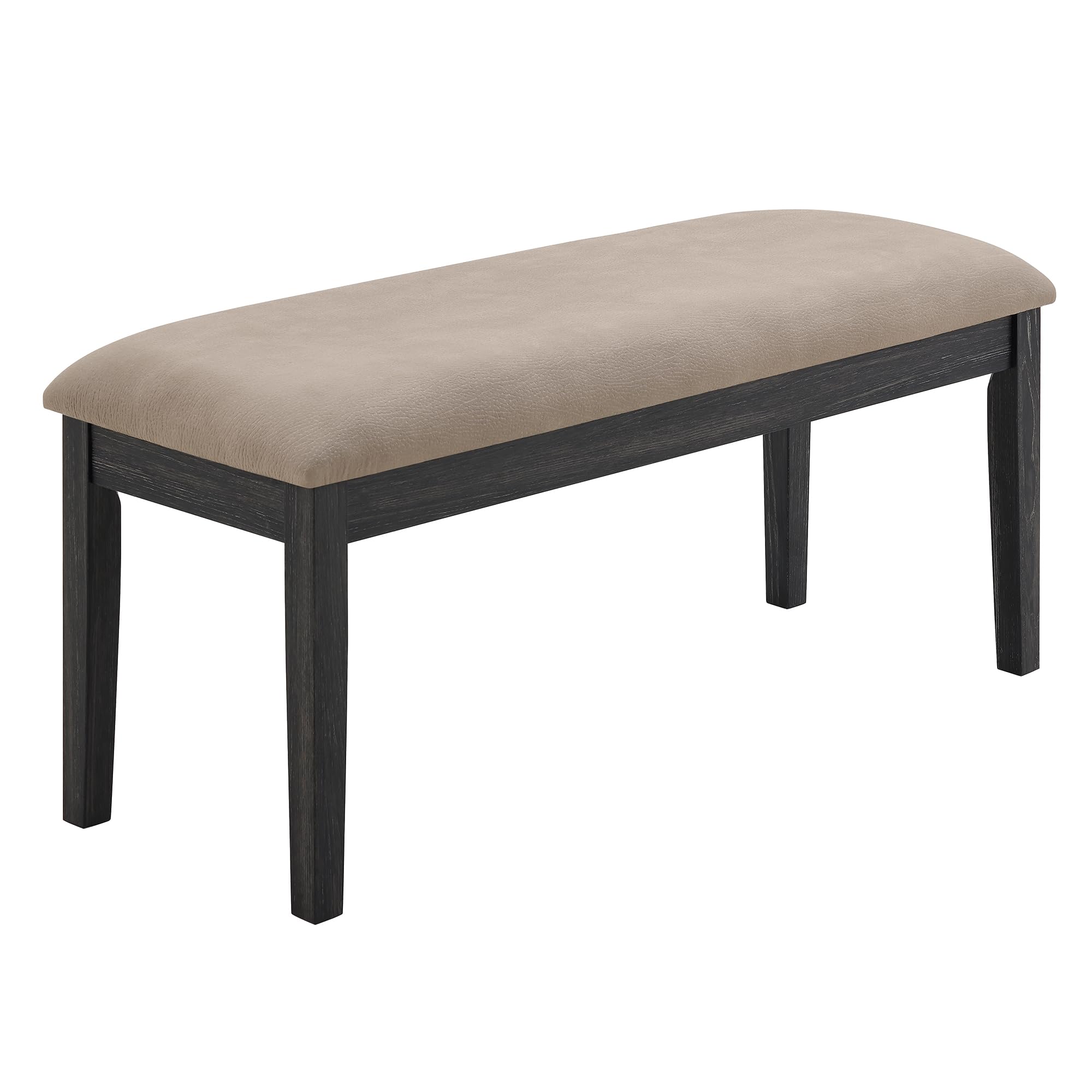 BAOMKONG Upholstered PU Leather Bench, Entryway Bench with Solid Wood Legs Comfy Thick Padded End of Bed Bench Footrest Stool for Kitchen Dining Bedroom Living Room, Light Brown