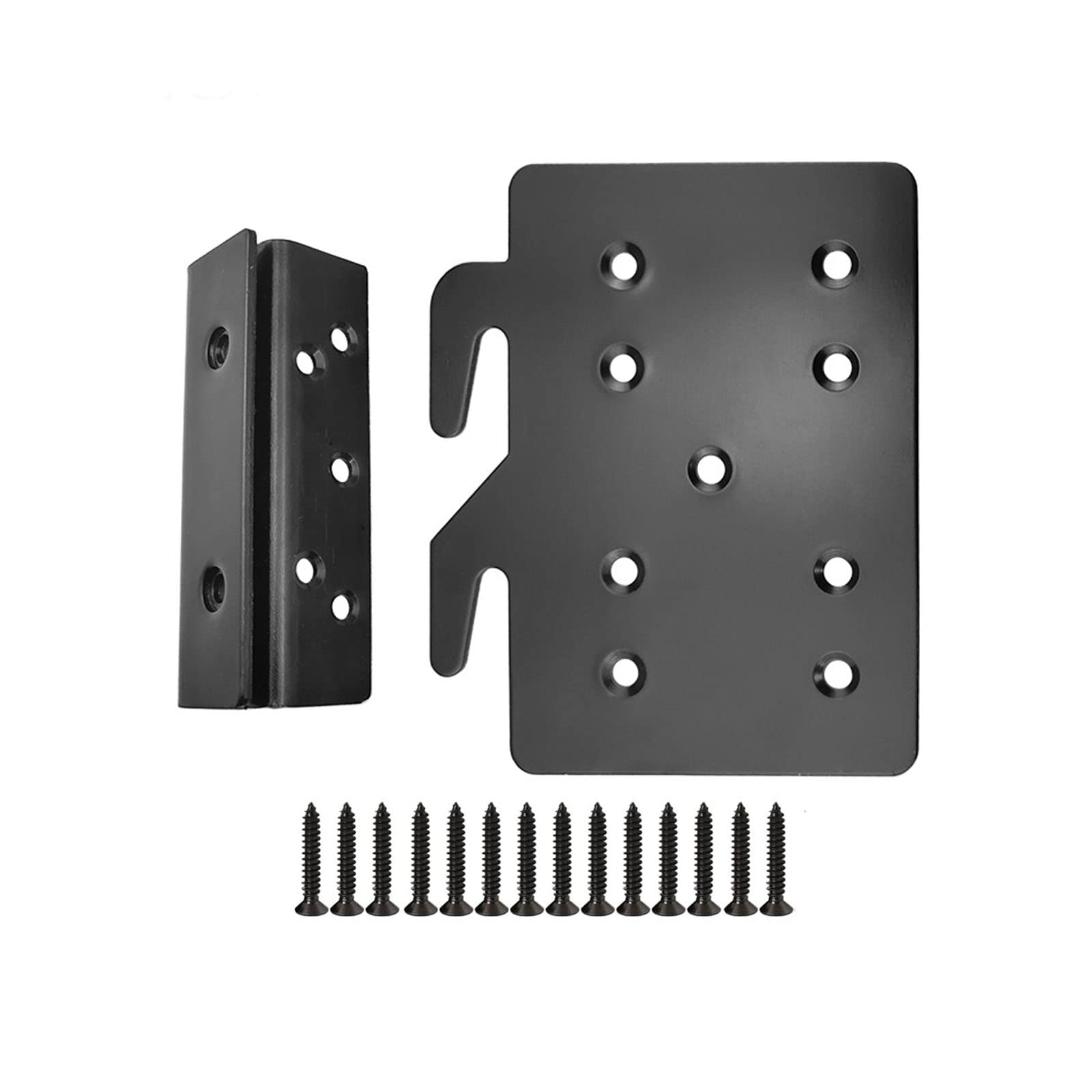 Bed Frame Post Double Hook Slot Hardware Attachment Bracket,Bed Rail Hooks Cold Rolled Steel 5''×4¼'',Thickness 2 mm, Heavy Duty for Plates Bed Accessories with Screws Included(4 Sets ) (5''×4¼'')