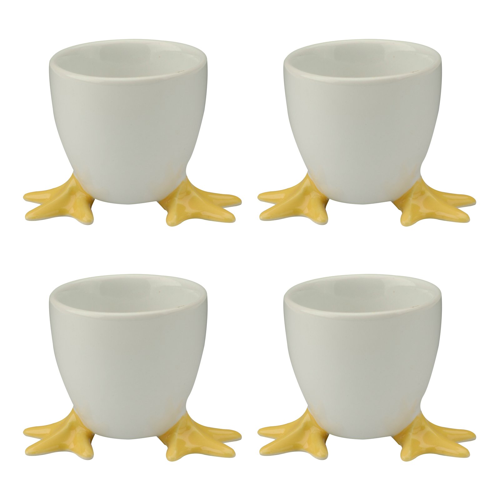 BIA 4-Piece Chicken Feet Egg Cups, 5 x 5 x 5 cm, Yellow, 4 Set