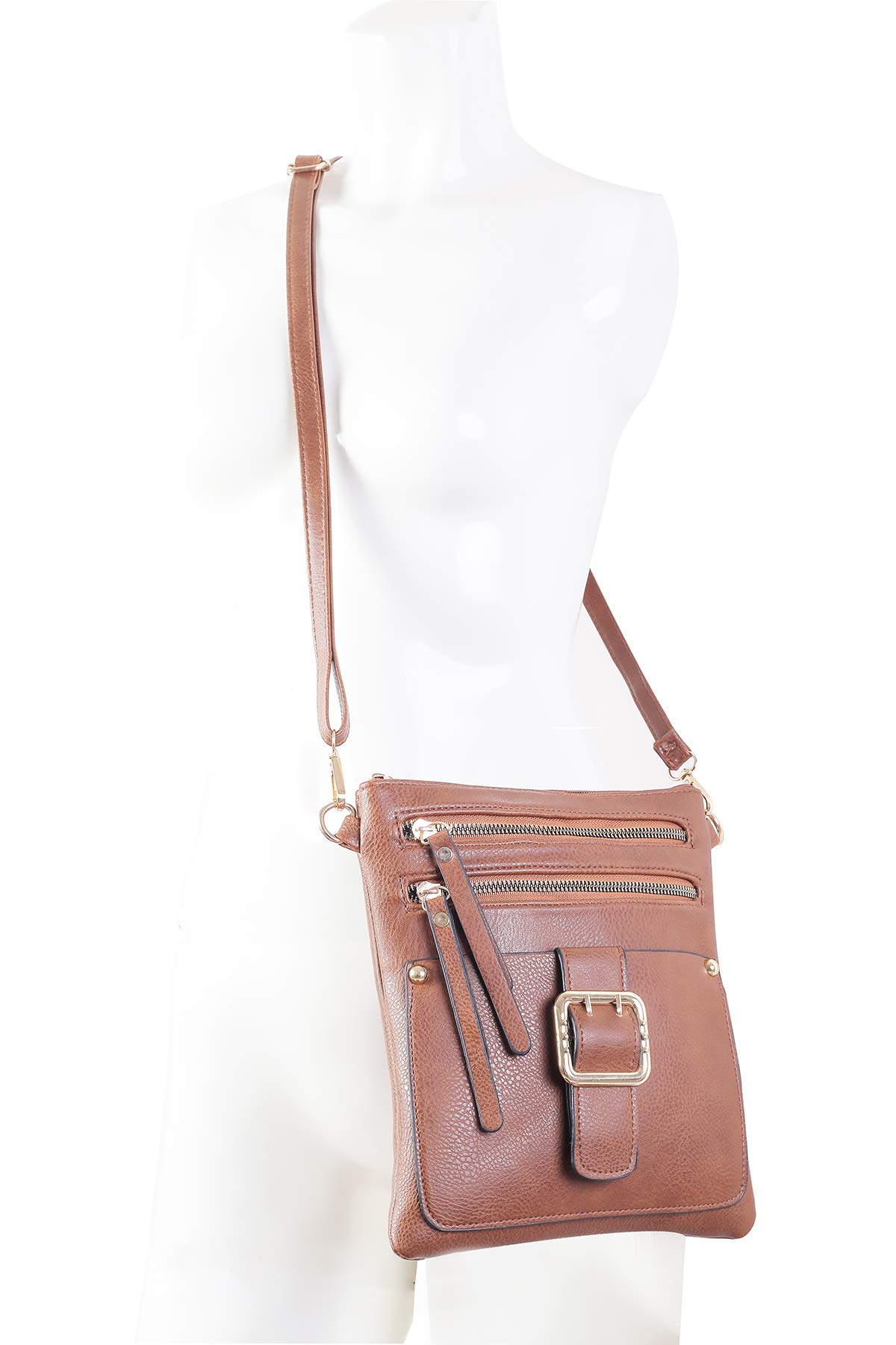 Joyzeal Crossbody Bag Multi Zipper Pocket Bag Messager Handbag Purse for Women Shoulder Bag Functional Purse