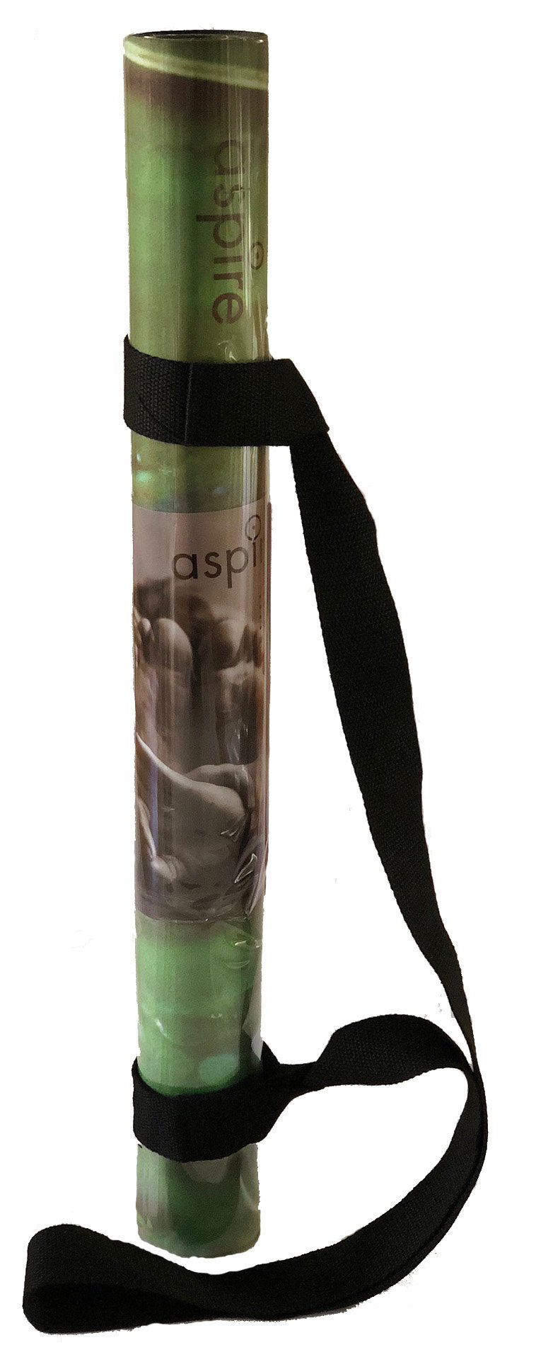 ASPIRE Cultivate Contentment YOGA TRAVEL TOWEL MAT - Eco-Friendly, Non Slip, Two Sided Microsuede and Rubber, Lightweight and Foldable - 72" x 24" 1mm Mat with Carrying Strap