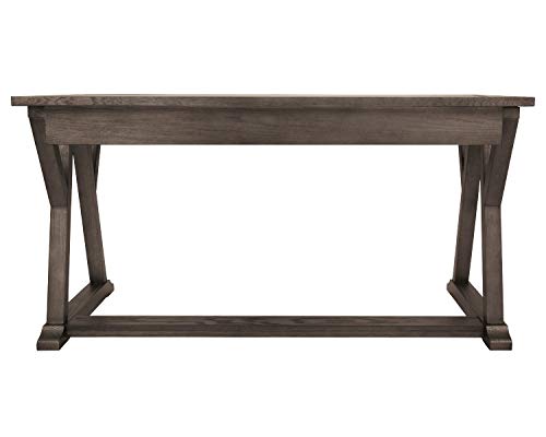 Signature Design by Ashley Luxenford Rustic Farmhouse 60" Home Office Desk with Drawers, Distressed Gray