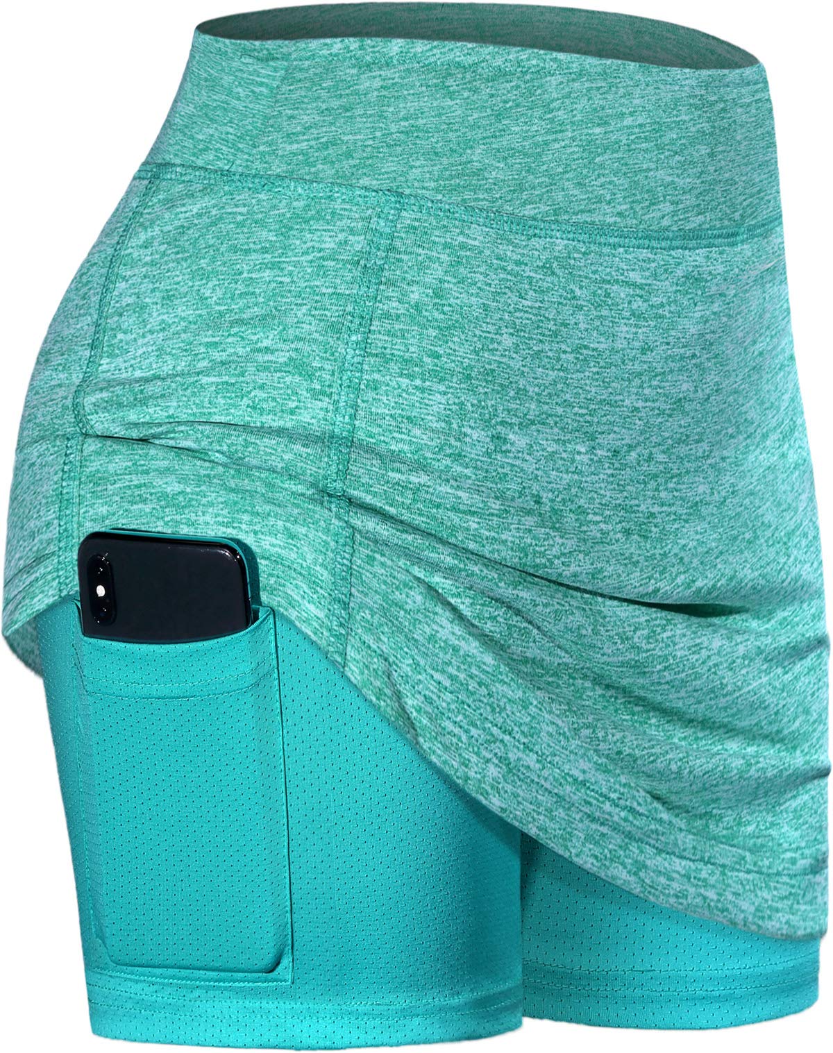 BLEVONH Womens Summer Tennis Skirts with Shorts Underneath, Pickleball, Athletic, Workout and Golf Skorts with Pockets Turquoise XX-Large