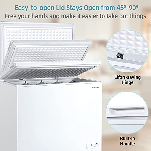 COSTWAY Chest Freezer, 7.0 Cu.ft Upright Single Door Refrigerator with 4 Removable Baskets, Compact Freezer with Manual Defrosting & Mechanical Temperature Control for Apartments, Dormitories Garage