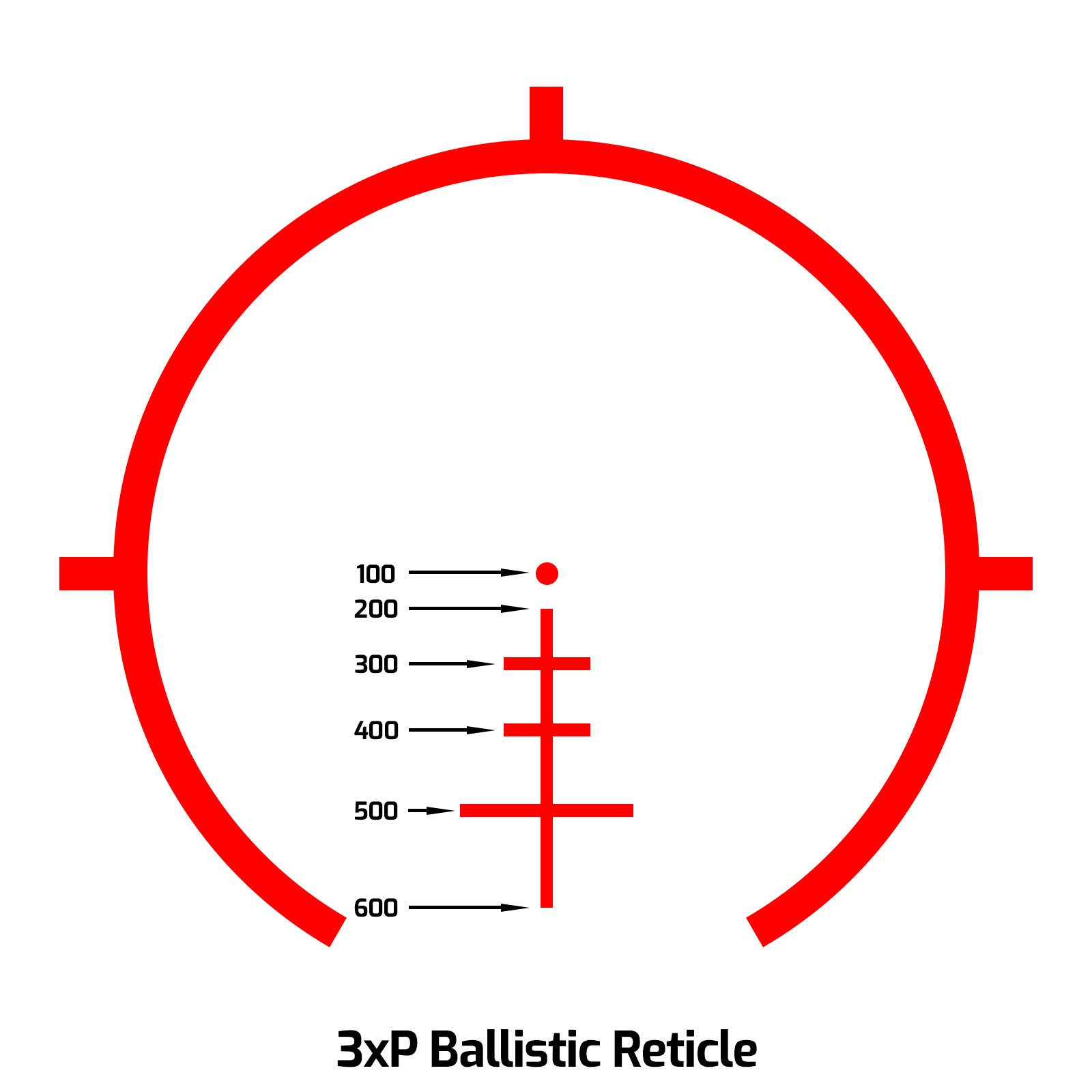 AT3 Tactical™ 3xP Scope - 3X Prism Scope with Illuminated BDC Reticle
