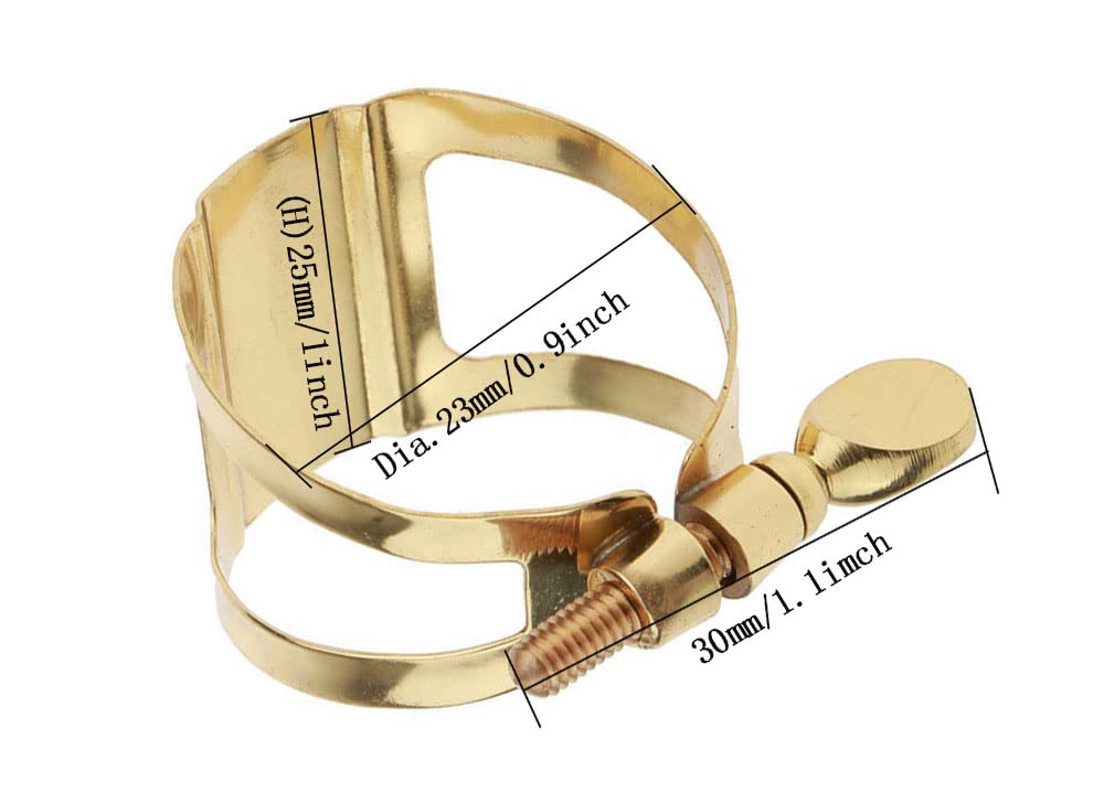 Jiayouy Brass Sax Ligature Soprano Saxophone Mouthpiece Ligature Fastener - Gold Plated
