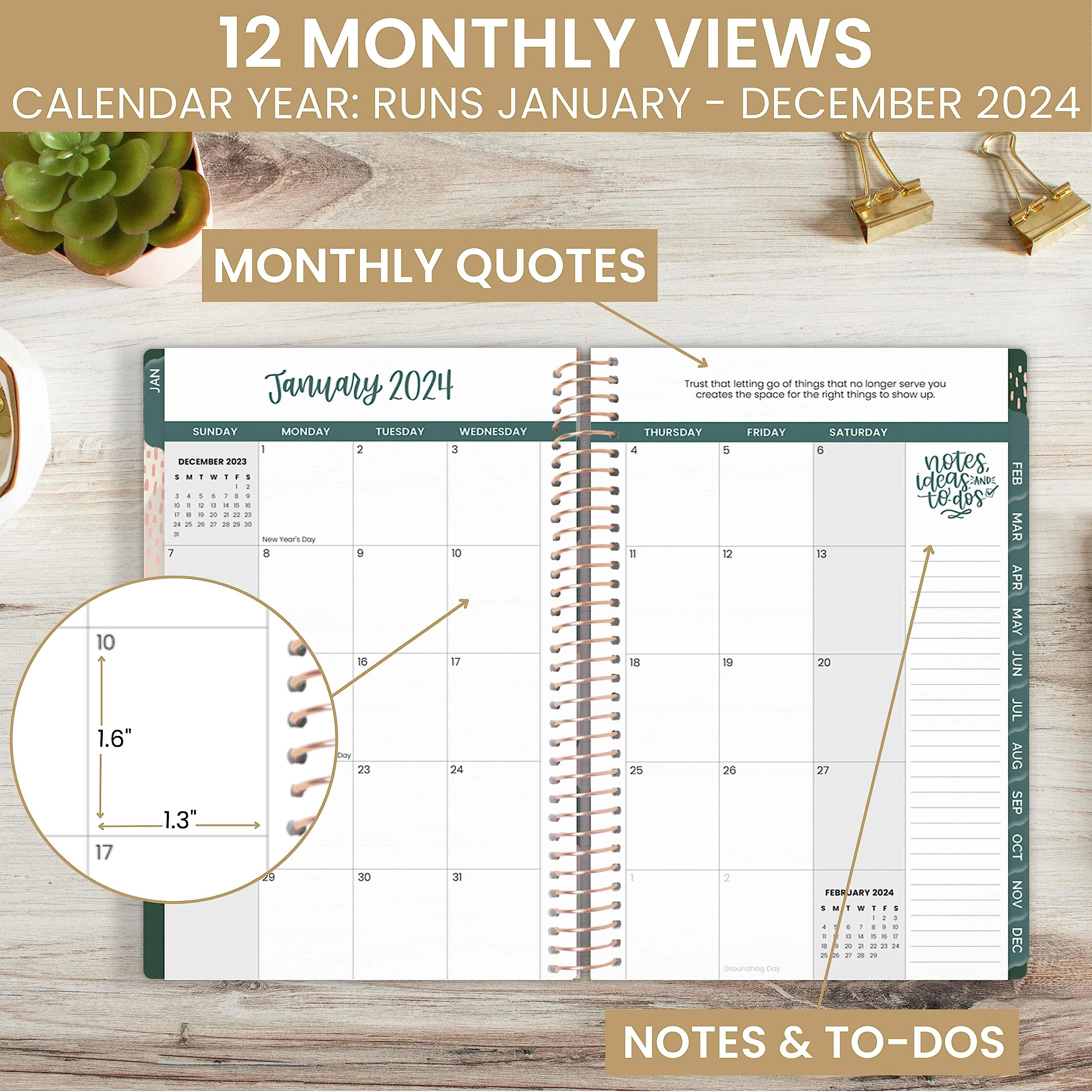 bloom daily planners 2024 Calendar Year Day Planner (January 2024 - December 2024) - 5.5” x 8.25” - Weekly/Monthly Agenda Organizer Book with Stickers & Bookmark - Make Today Count