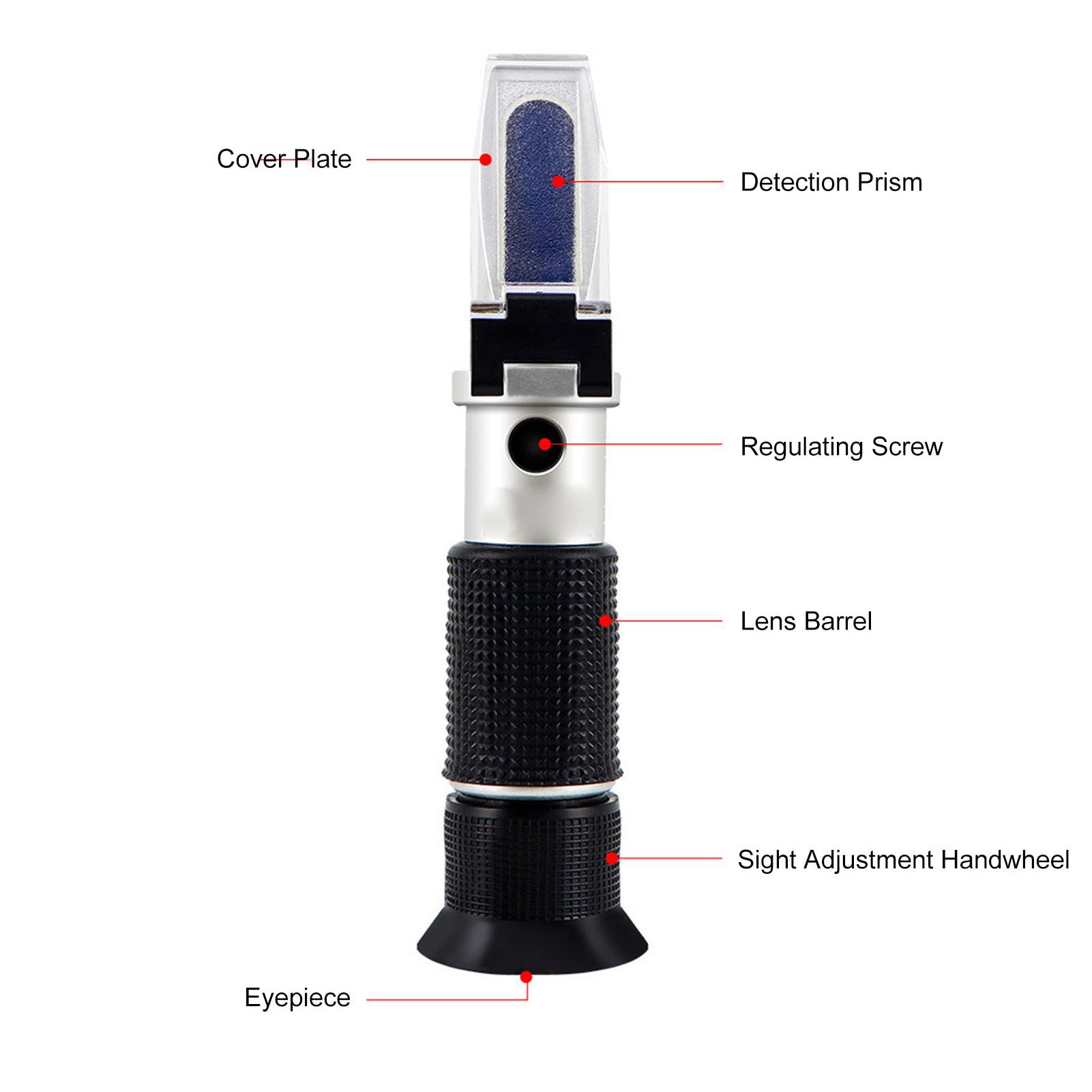 Brewing Refractometer, Easy Operation Wine Refractometer 0β80% Test Range Portable for Measurement