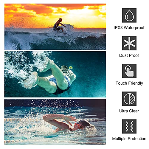 bitrhyme Waterproof Phone Case 2 Packs IPX8 Universal Waterproof Phone Pouch Underwater Phone Bag for Beach Swimming Kayaking up to 7 Inches (Black/Black)