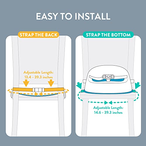 Prince Lionheart Squish Booster Seat, Berry Blue, 3-Point Harness and Dual-Strap System, Easy to Wipe Clean, and Lightweight