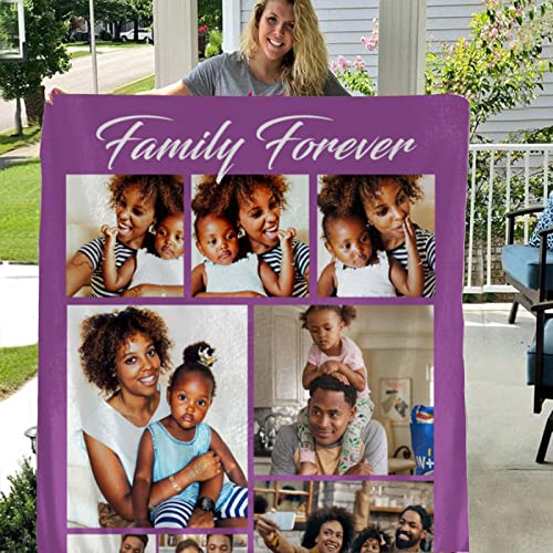 Custom Blanket with Photo Text Personalized Throw Blanket Customized Picture Blanket for Baby Mother Father Adult Friends Lovers Dog Pets Personalized Gift