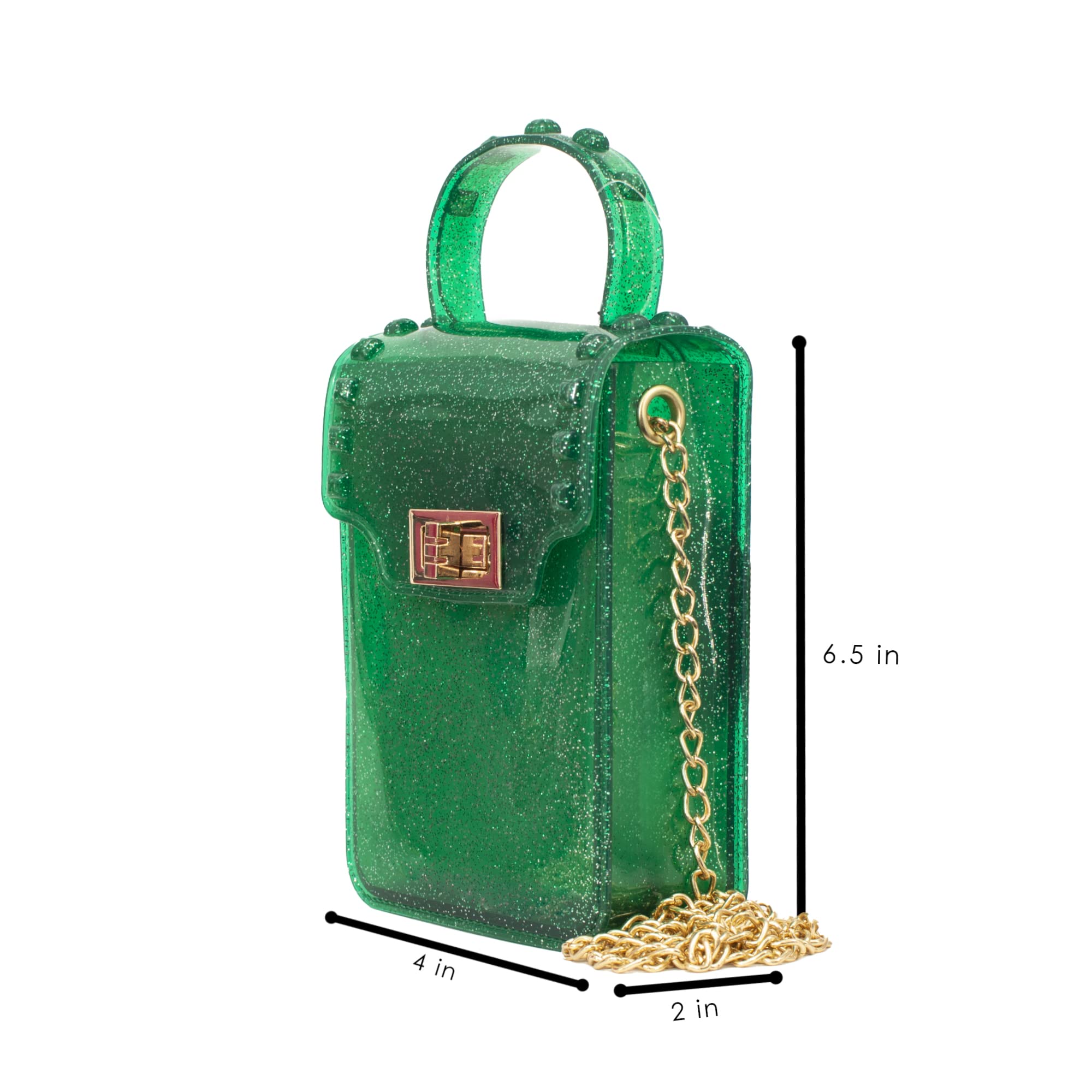 Olivia And Kate Women’s Shoulder Bag Small Emerald Jelly Purse Crossbody With Chain
