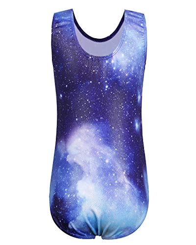 BAOHULU Girls Gymnastics Leotards Sparkle Print Athletic Clothes One Piece Dance Outfit B229_NavyCat_6A
