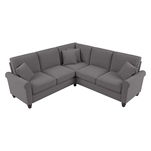 Bush Furniture Hudson L Shaped Sectional Couch, 87W, French Gray Herringbone