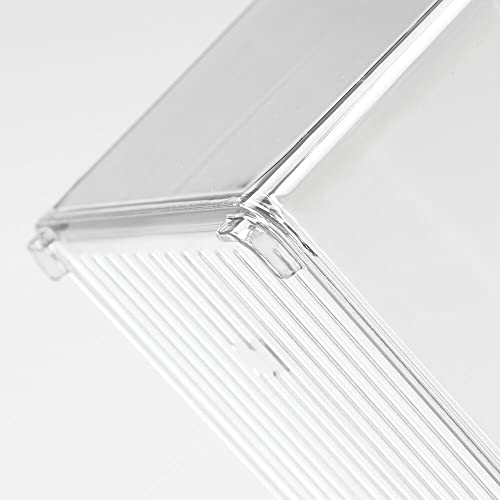 mDesign Tall Plastic Storage Organizer Container Bin, Office Organization for Filing Cabinet, Cupboard, Shelves, and Desk - Holds Notepads, Pens, Pencils, Highlighters, Ligne Collection, Clear