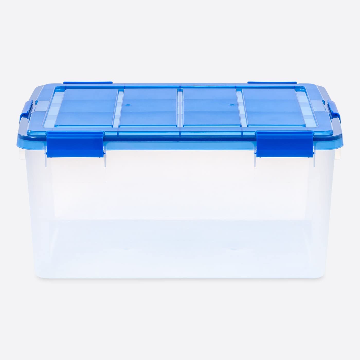 Iris 4Pack 62qt WEATHERPRO Airtight Plastic Storage Bin with Lid and Seal and Secure Latching Buckles