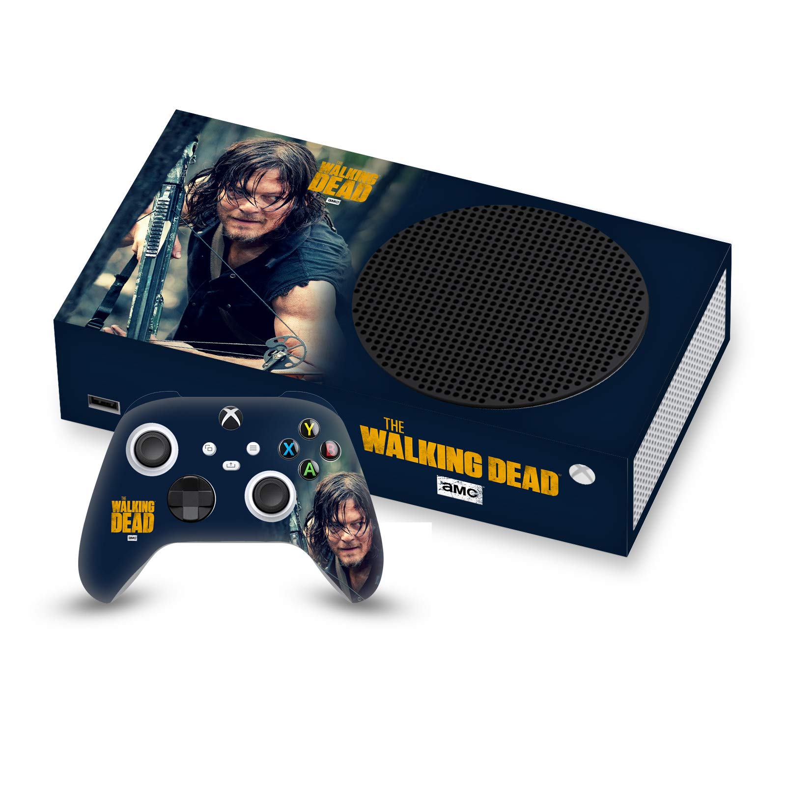 Head Case Designs Officially Licensed AMC The Walking Dead Daryl Lurk Daryl Dixon Graphics Vinyl Sticker Gaming Skin Decal Cover Compatible With Xbox Series S Console and Controller Bundle