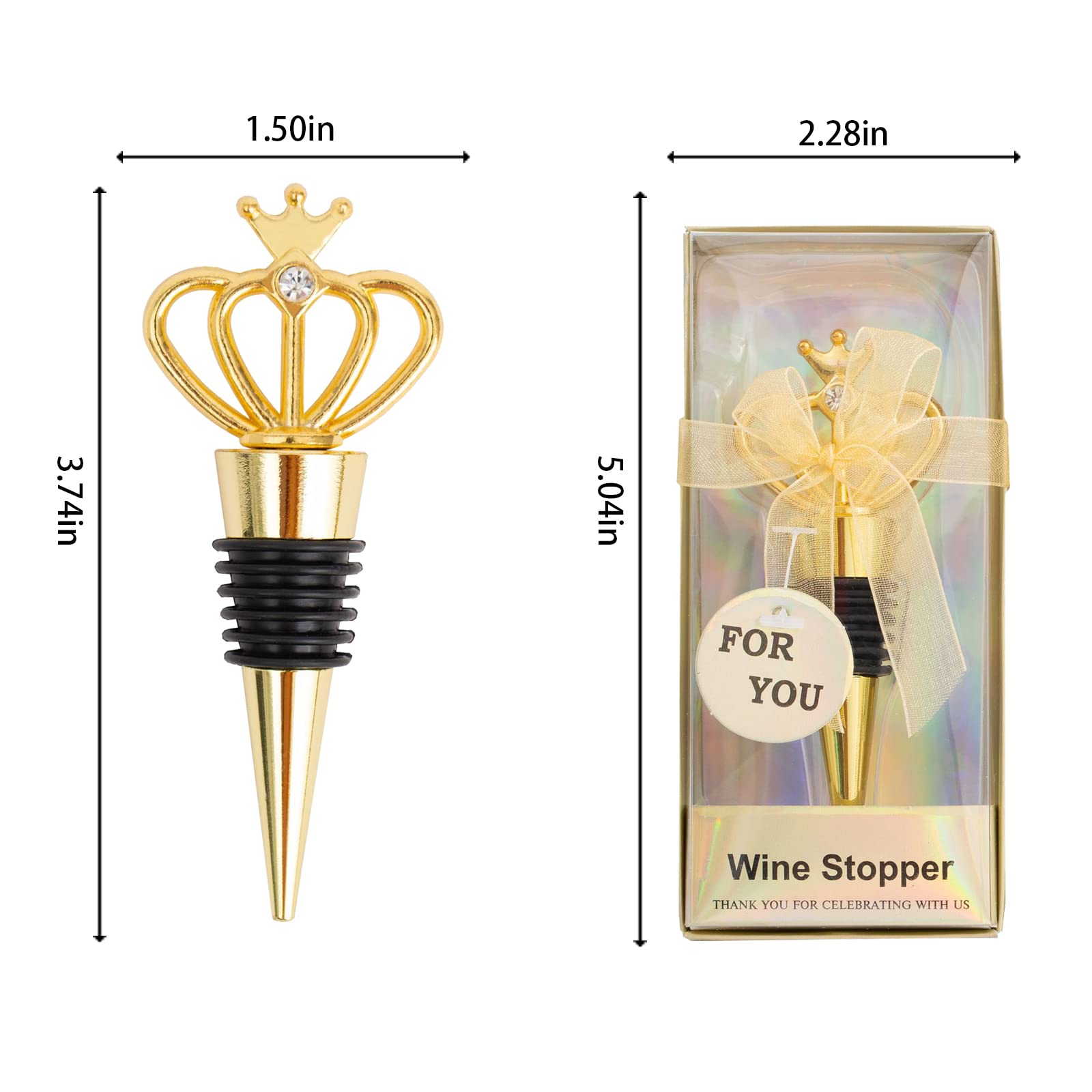 Bottle Wine Stoppers for Glass Wine Bottles,Crown Alloy Wine and Beverage Bottle Stoppers Ball Designed Wine Bottle Corks Tapered Storage Crafts Art DIY