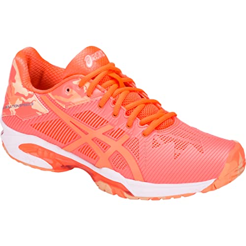 ASICS Women's GEL-Solution Speed 3 L.E Tennis Shoes, 11M, FLASH CORAL/CANTELOUPE/APRICOT