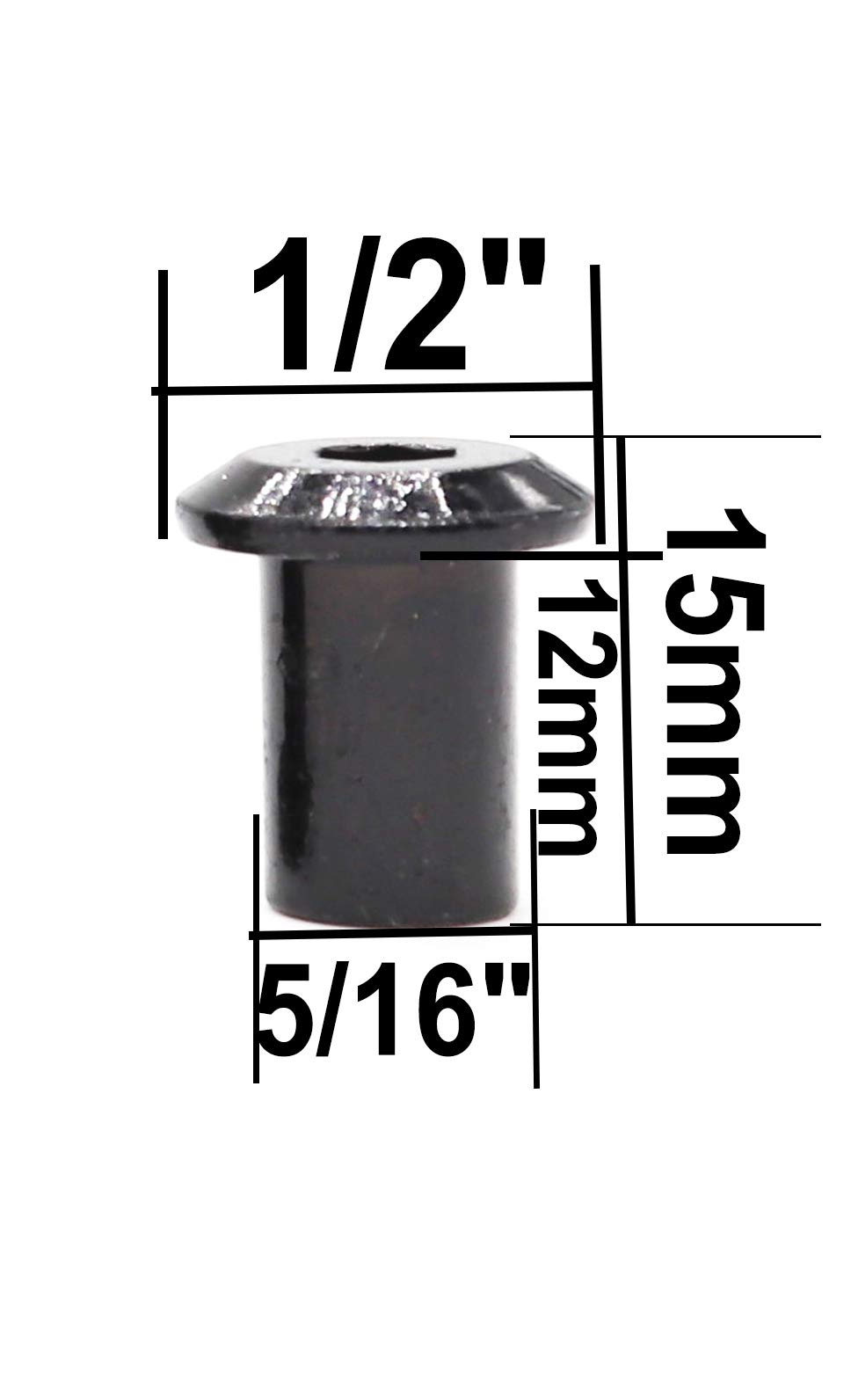 binifiMux 10-Pack M6 x 40mm Black Socket Cap Screws Barrel Nuts Kit for Crib Furniture Bed
