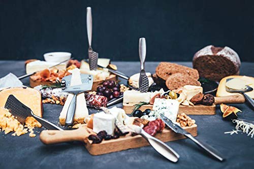BOSKA Stainless Steel Cheese 3 Knife Set - Great for Cheese - Multi-Purpose Cheese Slicer - Handheld Slicer - Silver Non-Stick - Dishwasher Safe - For Kitchen Cooking