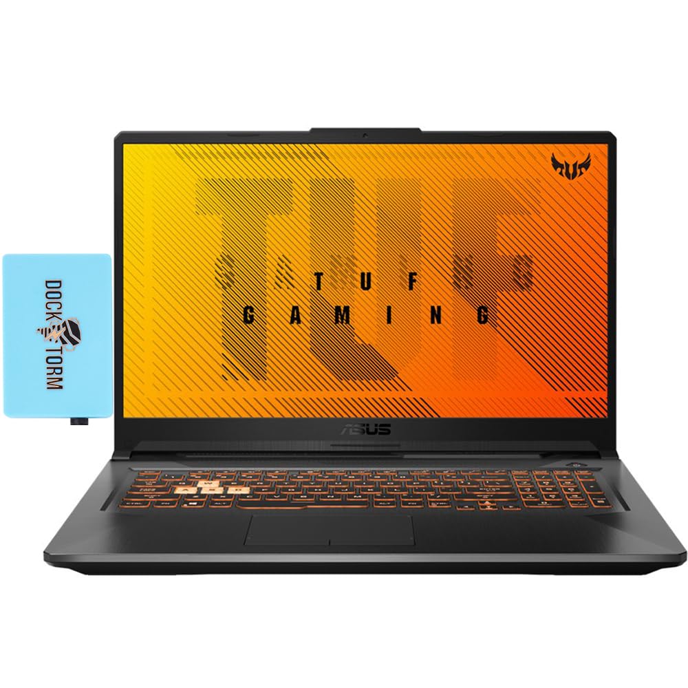 ASUS TUF Gaming A17 Gaming & Entertainment Laptop (AMD Ryzen 5 4600H 6-Core, 32GB RAM, 1TB PCIe SSD, GeForce GTX 1650, 17.3" 144Hz Full HD (1920x1080), WiFi, Win 10 Pro) with Dockztorm Hub