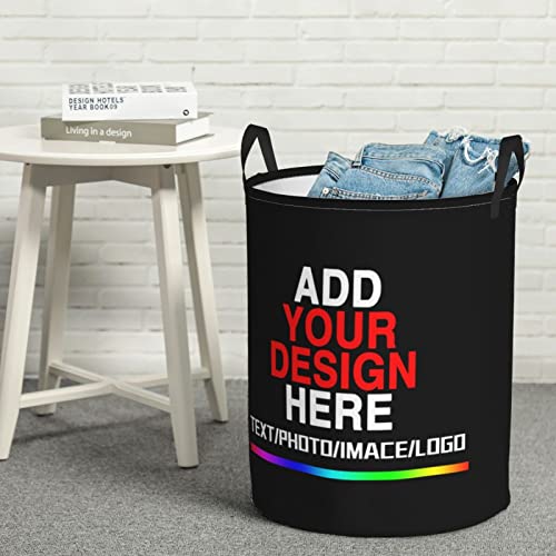 Custom Laundry Basket Personalized Laundry Basket Customized Laundry Basket with Photo/Text Collapsible Storage Basket Medium 19.6" x 15.7"