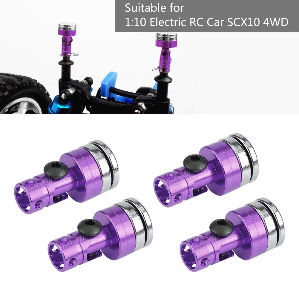 Dilwe 4Pcs Body Post Mount, Aluminum Magnetic Invisible Body Post Mount for SCX10 4WD 1:10 RC Car(Purple)
