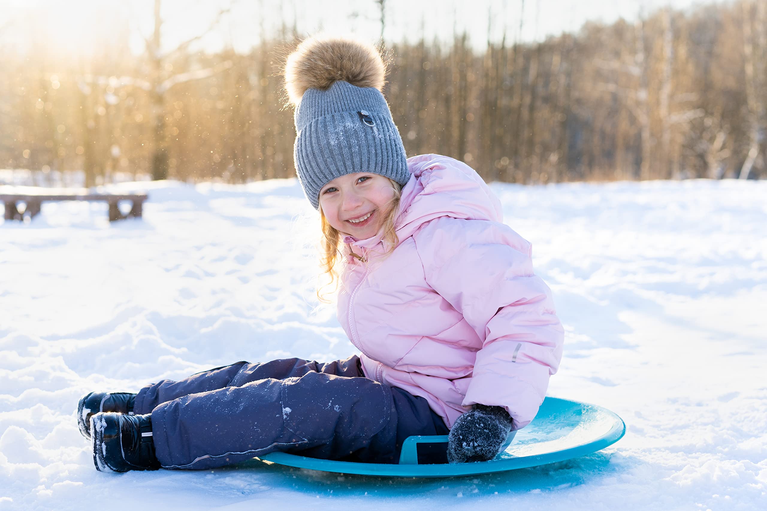 Avalanche Brands | 25" Downhill Saucer Snow Sled | Red | Durable Handles & Safe for All Ages