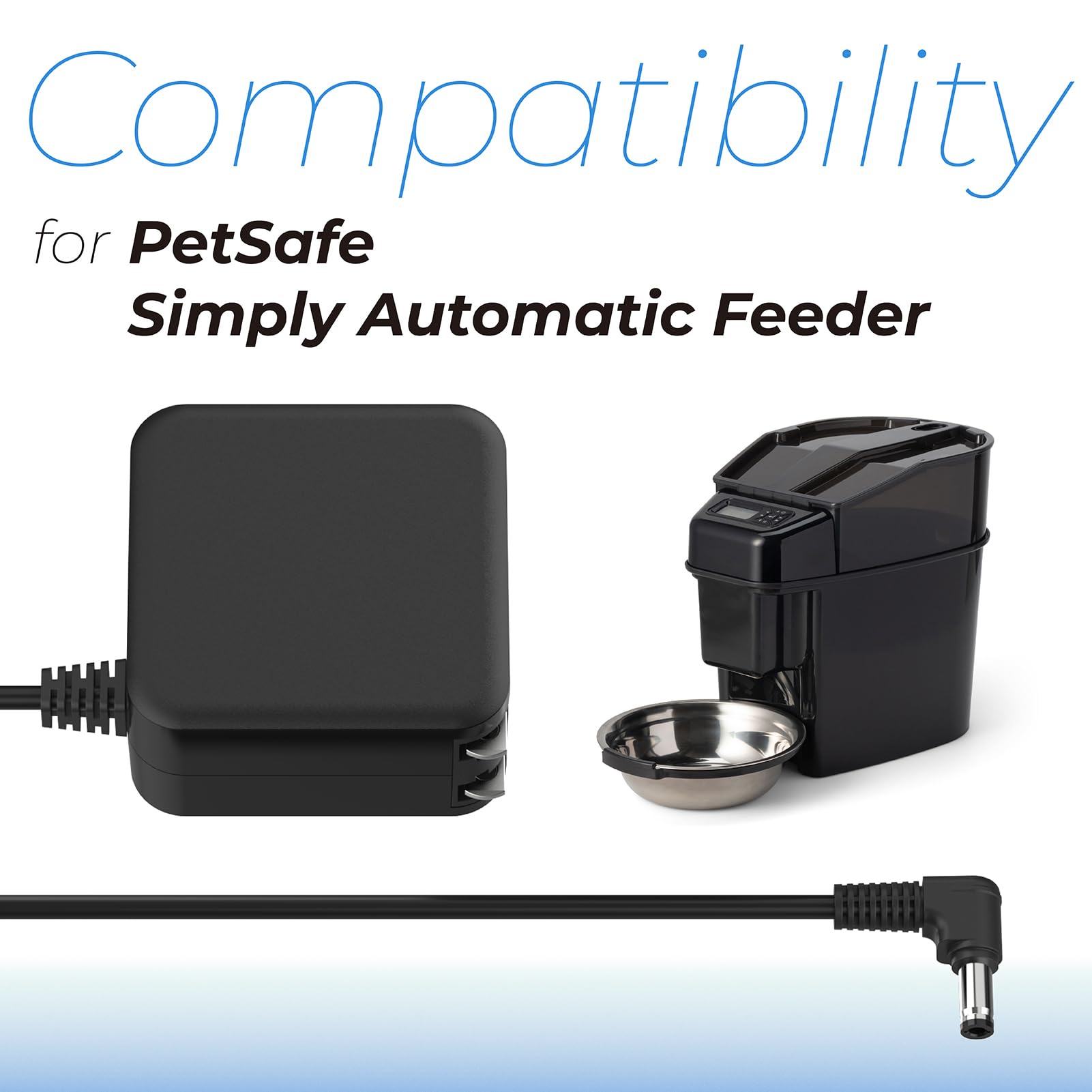 AntoBle Automatic Pet Feeder Power Supply, Compatible with PetSafe Healthy Pet Simply Feed Cat Dog Feeder, 10V, 0.75A, 7.5W, 5.8ft