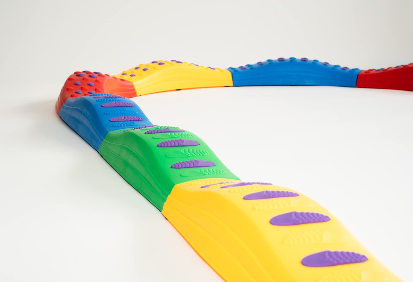 bintiva 20 Piece Tactile Balance Beam for Children - 8 Straight Pieces - 8 Curved Pieces - 4 Square Connectors - Unlimited Path Options