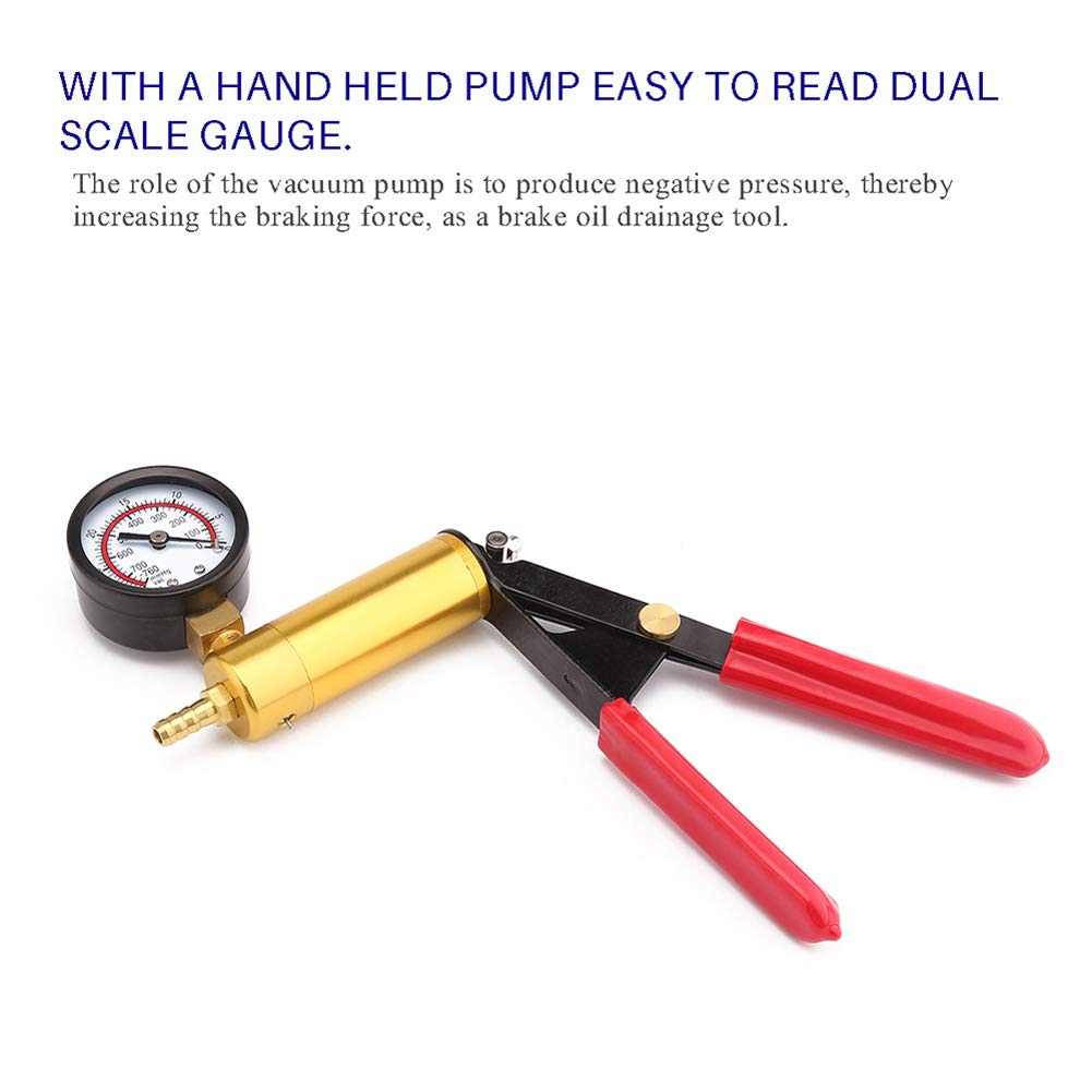 Beduan 16pcs Brake Bleeder Kit Hand Held Vacuum Pump Tester with Adapters for Automotive