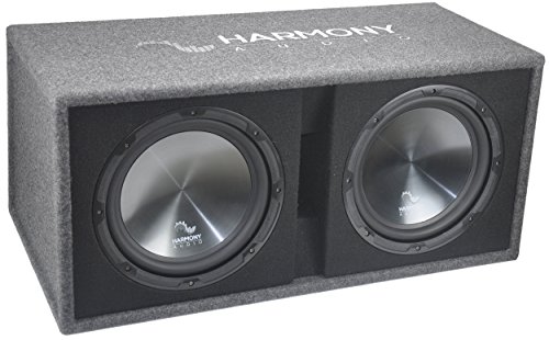 Harmony Audio HA-RD12 Car Rhythm Loaded Dual 12" Vented 1200W Sub Box Enclosure