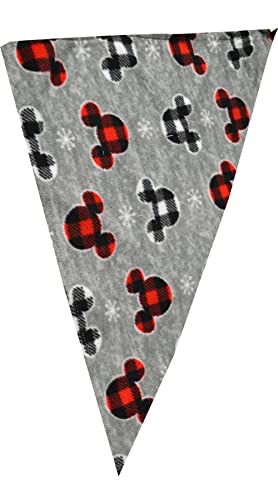 Briefly Stated Mickey Mouse Plaid Ears Merry Christmas Pet Bandana (One Size)