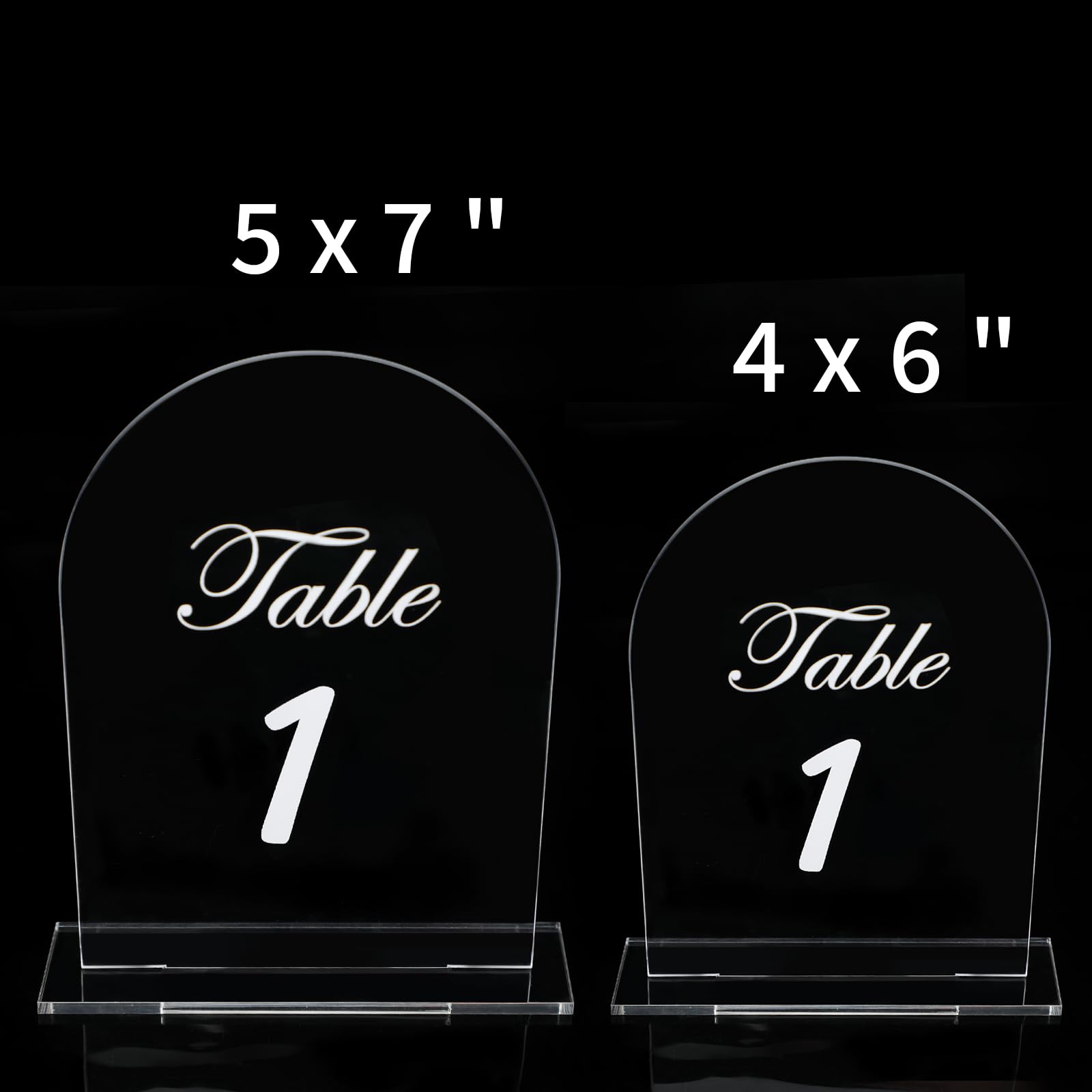 OUTNEE Wedding Table Numbers 1-20 - 5x7 Clear Acrylic Table Numbers for Wedding Reception, Arch Table Number Signs with Holders Stands for Party Centerpiece Event Restaurant Seating Chart