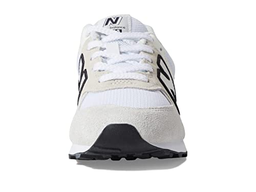 New Balance Boy's Kids 574 V1 70s Racing Lace-up Sneaker, Nimbus Cloud/Sea Salt/Black, 4 Big